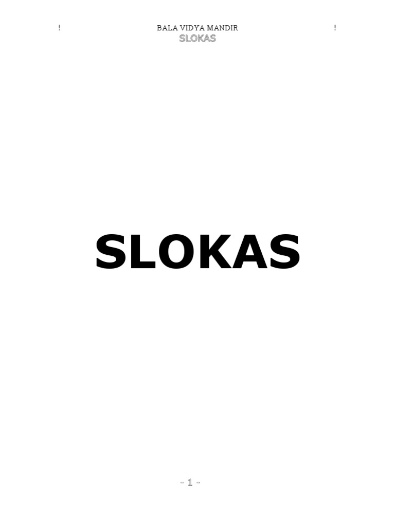 Hindu Slokas and Mantras Collection | PDF | Hindu Literature | Hindu ...