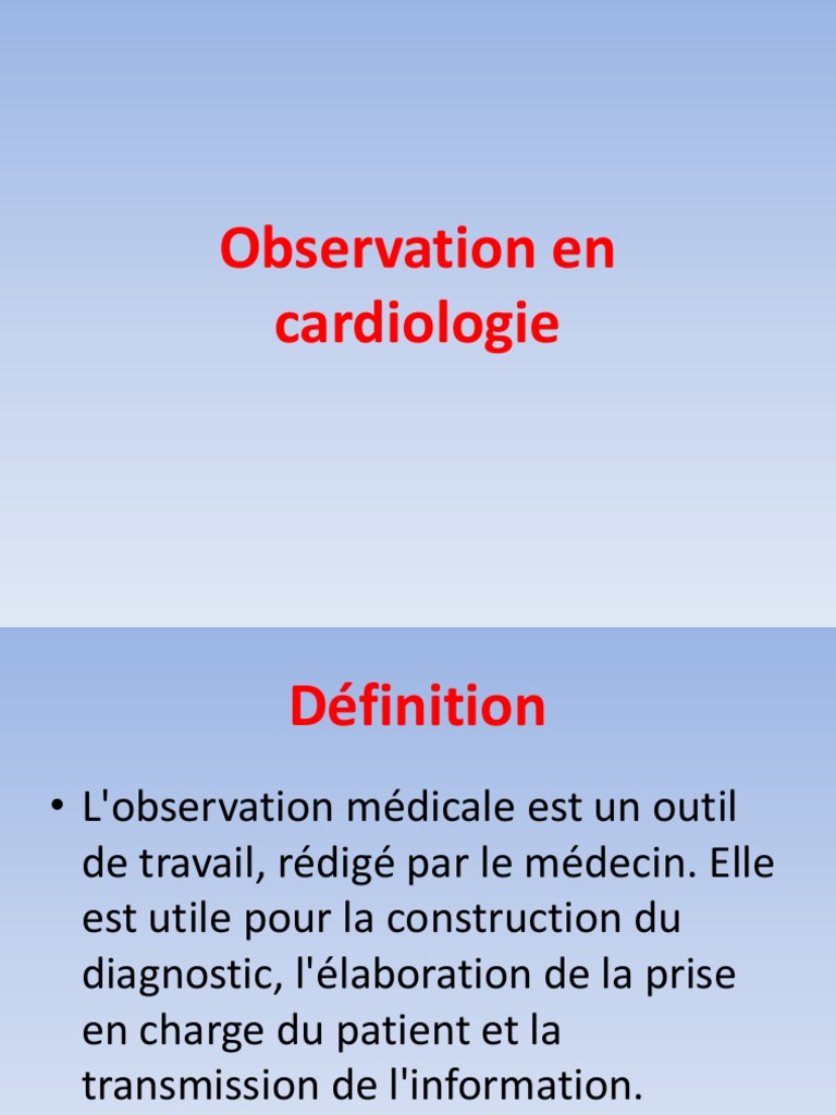 Observation Médicale en Cardiologie CVX | Obésité | Indice de masse ...