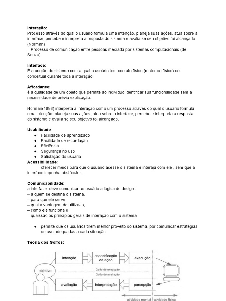 Resumo IIHC Prova 1 | PDF | Usabilidade | Interface de usuário