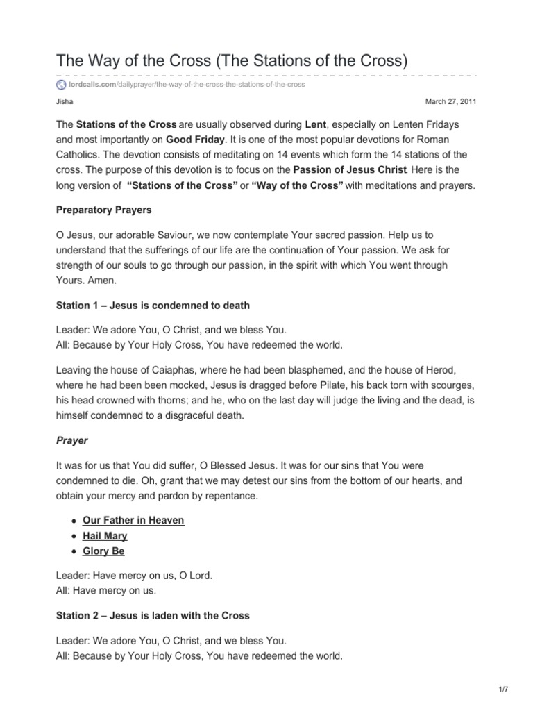 The Way of The Cross The Stations of The Cross | PDF | Stations Of The ...