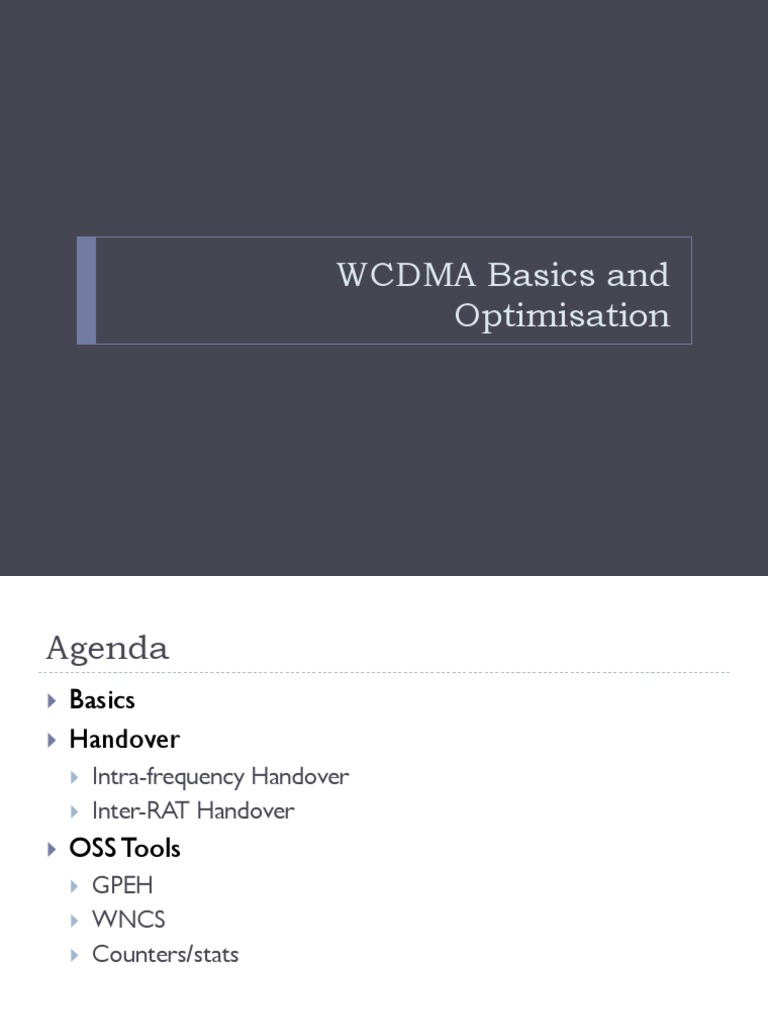 WCDMA Logic Optimization Parameters | PDF | Information And ...