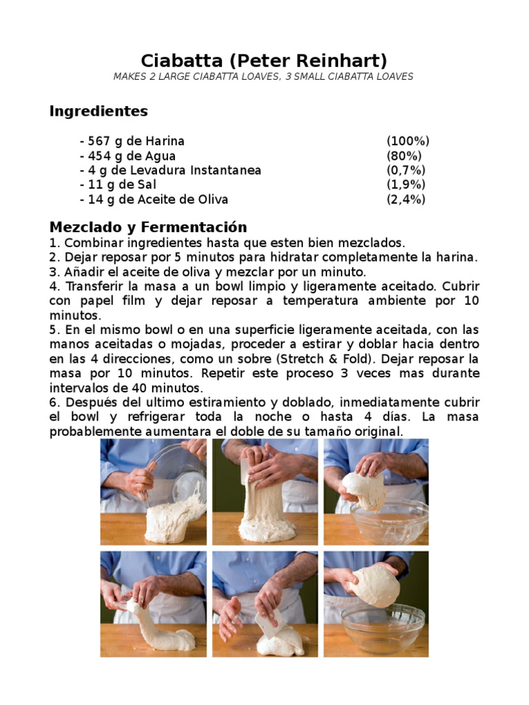Receta Ciabatta (Español) | PDF | Panes | Alimentos