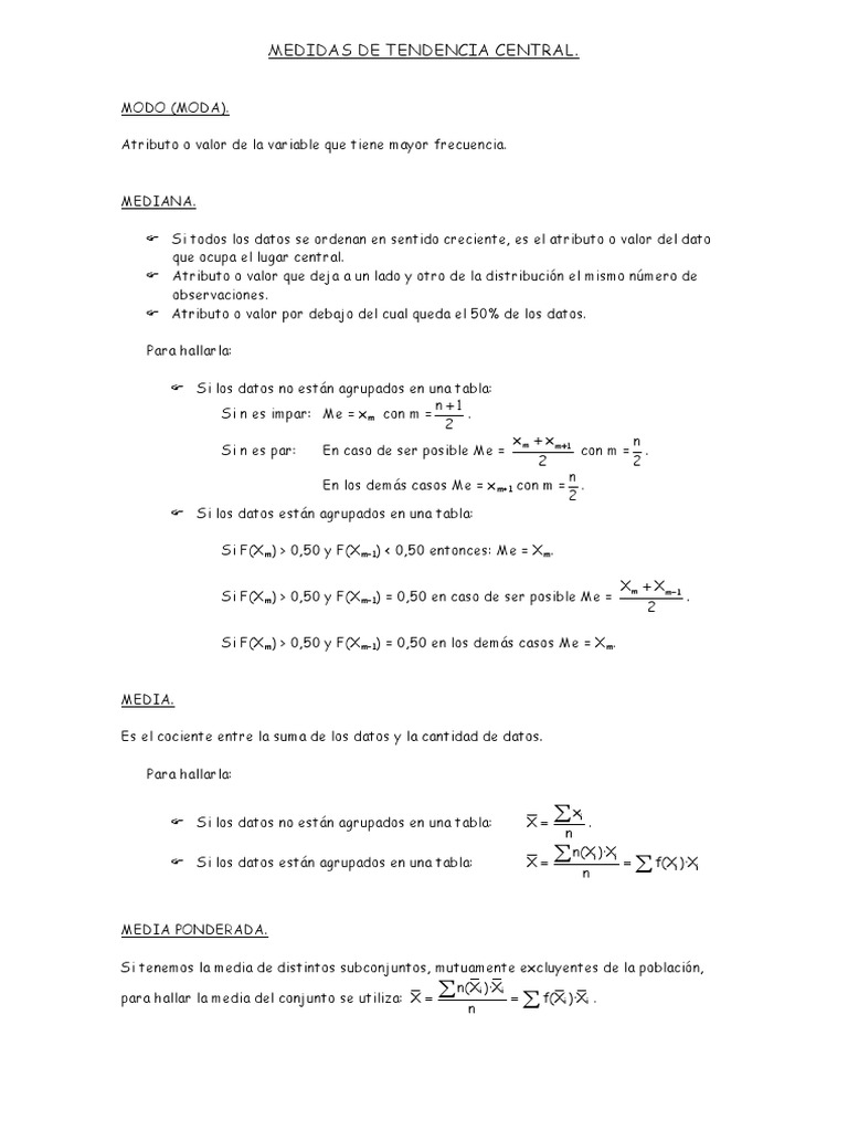 Formulas Básicas de Estadística | PDF | Estadísticas descriptivas | Análisis