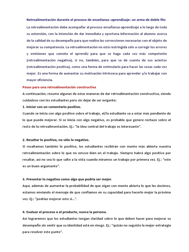 Retroalimentacion en E-A | PDF | Realimentación | Temperatura
