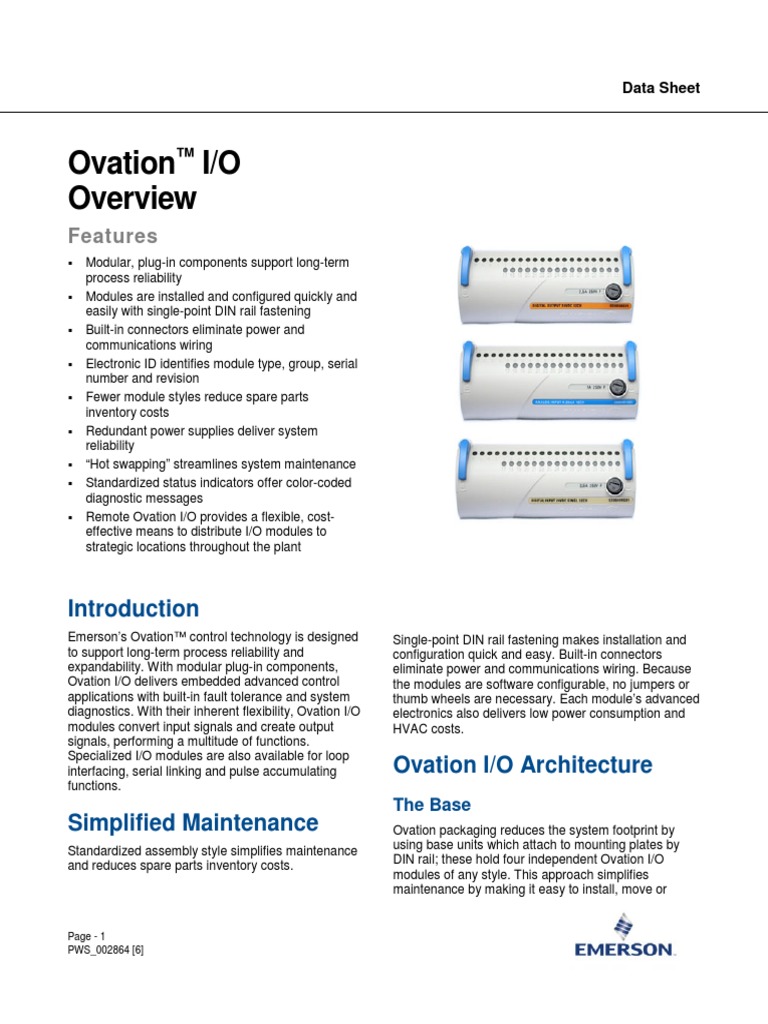 Ovation I/O: Features | PDF | Input/Output | Node (Networking)