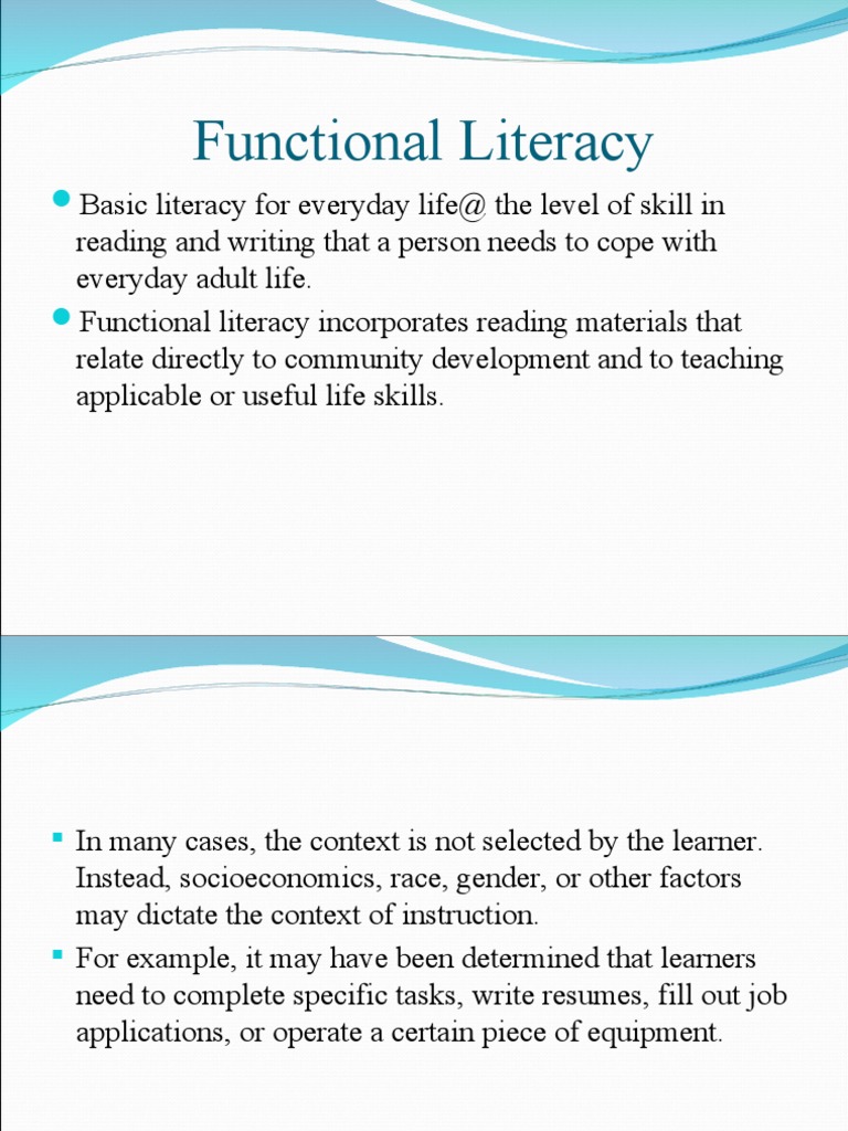 Functional Literacy | PDF | Literacy | Applied Linguistics