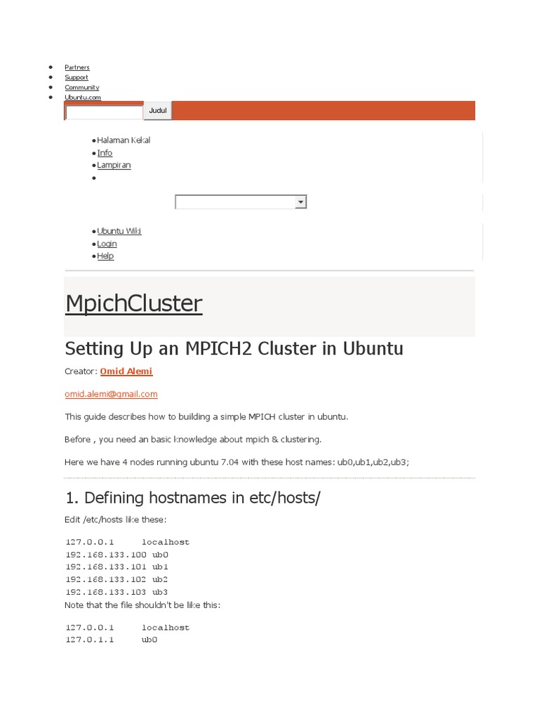 Mpichcluster: Setting Up An Mpich2 Cluster in Ubuntu | Download Free ...