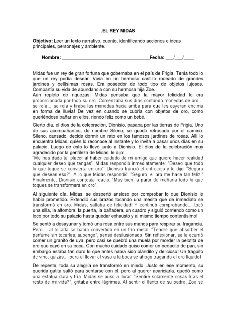 El Rey Midas | PDF | Dioniso | Ocio