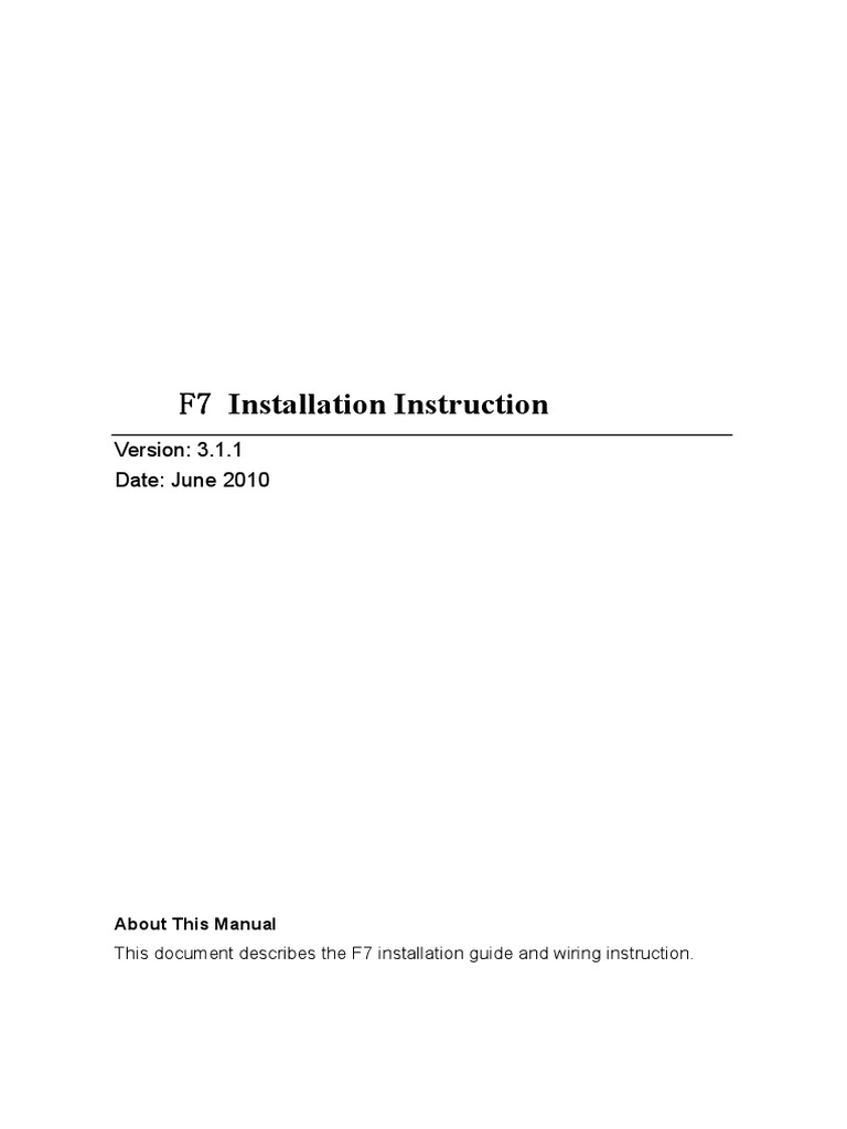 F7 Installation Guide | Download Free PDF | Electrical Connector | Switch