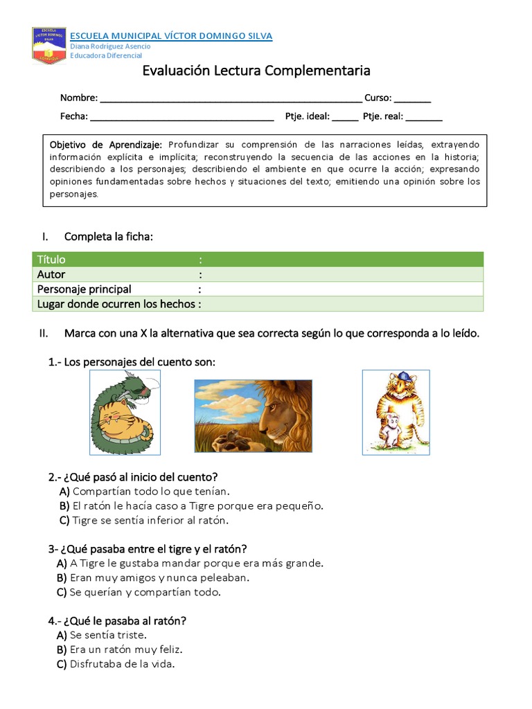 Lectura El Tigre y El Ratón | PDF