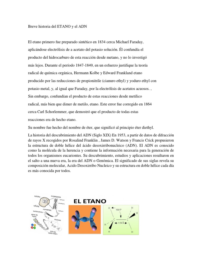 Breve Historia Del ETANO y El ADN | PDF | Francis Crick | Adn