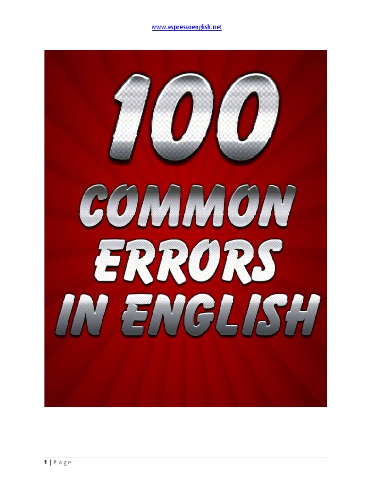 100 Common Errors in English PDF | PDF | Robbery | Marriage