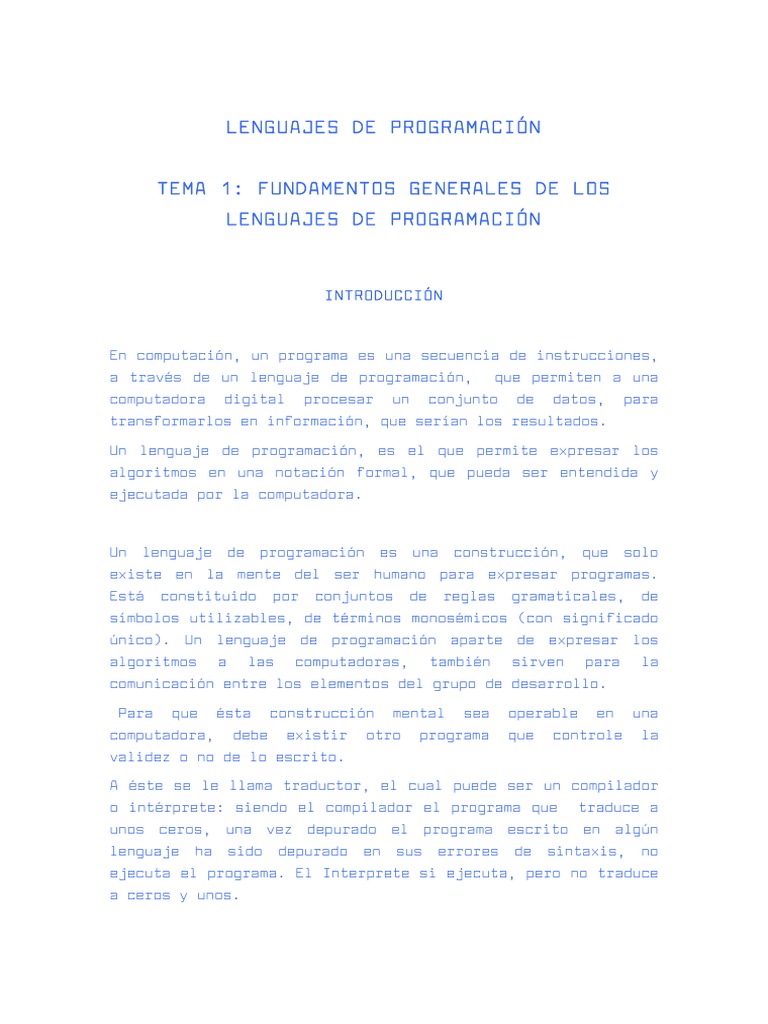 Lengua Jes | PDF | Lenguaje de programación | Entorno de desarrollo integrado