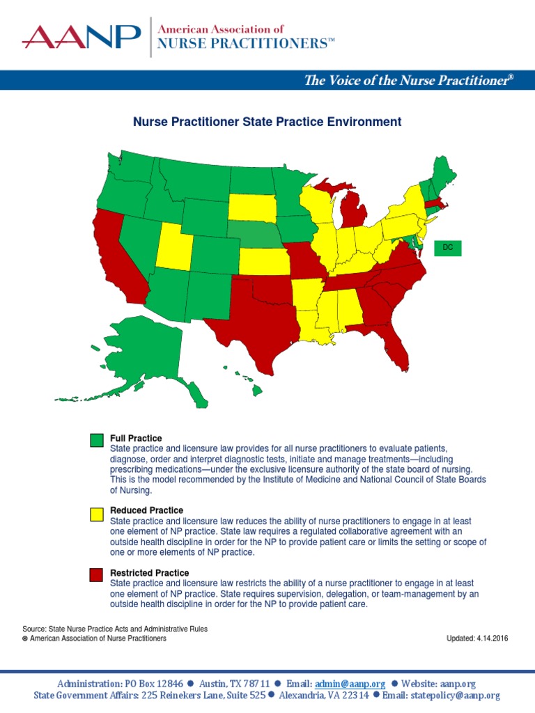 Map Nurse Practitioner States | PDF