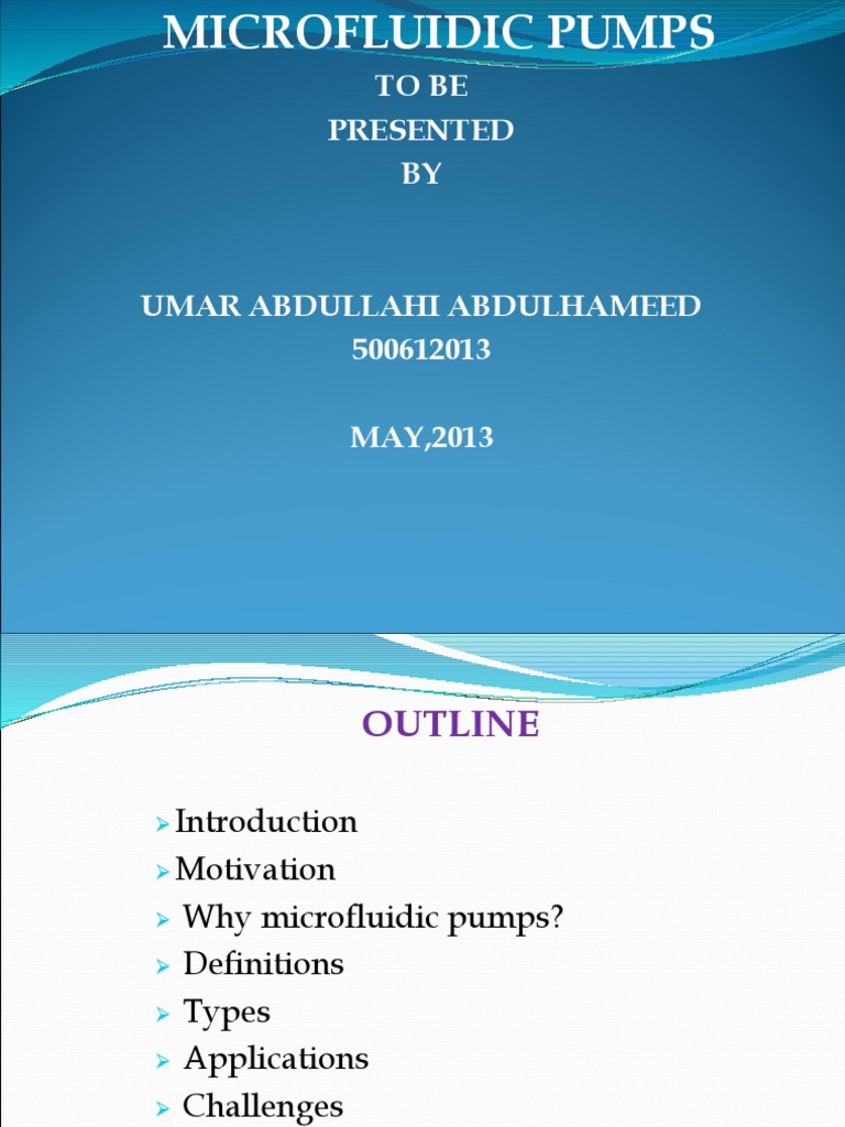 Microfluidic Pumps | PDF | Microfluidics | Pump