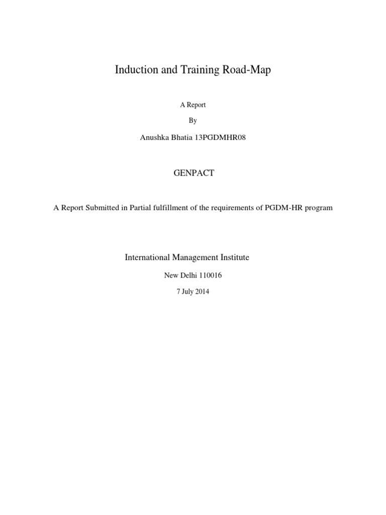 Induction and Training Road-Map: Genpact | PDF | Outsourcing | Learning ...