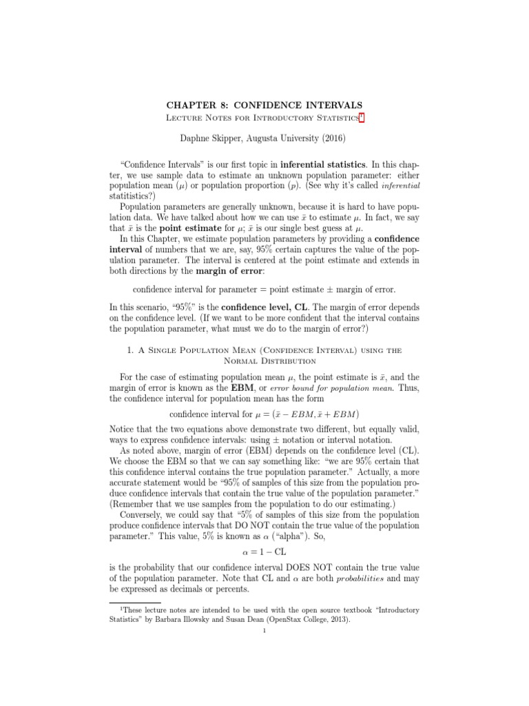 Chapter8 Stats | PDF | Margin Of Error | Confidence Interval