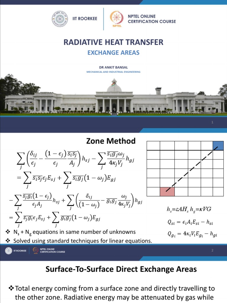 Radiative Heat Transfer: Exchange Areas | PDF | Equations | Transport ...