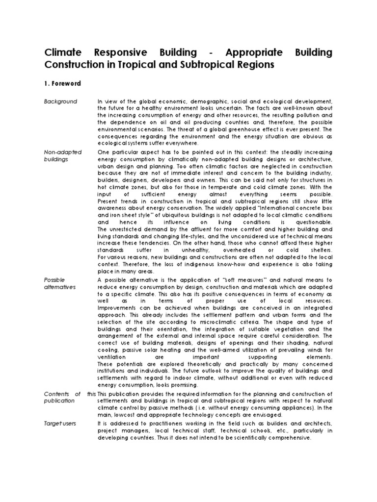 Climate Responsive Building PDF | PDF | Thermal Conductivity ...