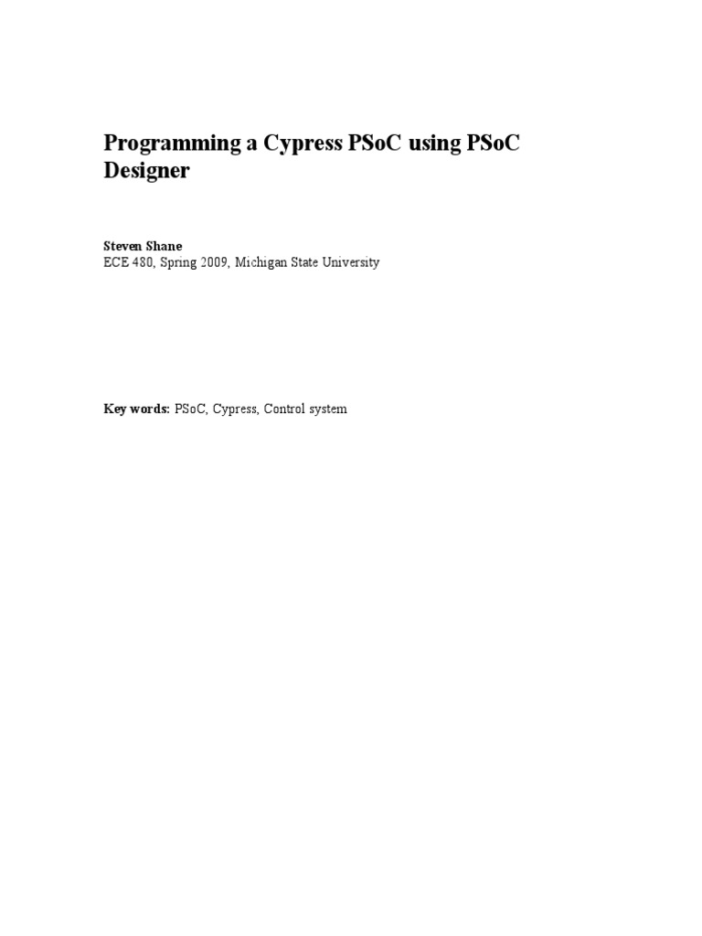 Programming A Cypress PSoC Using PSoC Designer | Download Free PDF ...