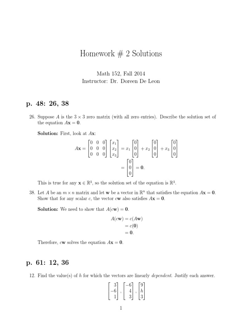 Homework # 2 Solutions: Math 152, Fall 2014 Instructor: Dr. Doreen de ...