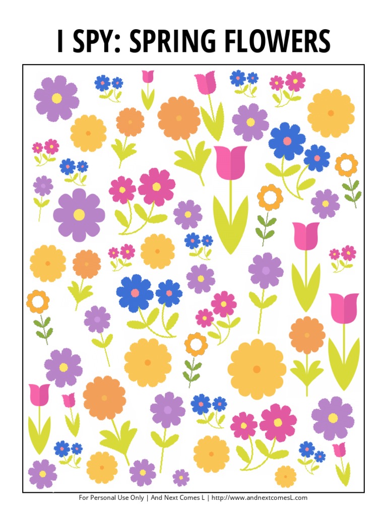 I Spy Spring Flowers | PDF | Plants | Horticulture And Gardening
