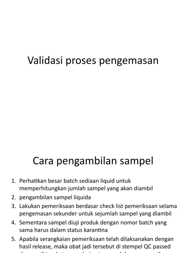 Validasi Proses Pengemasan | PDF