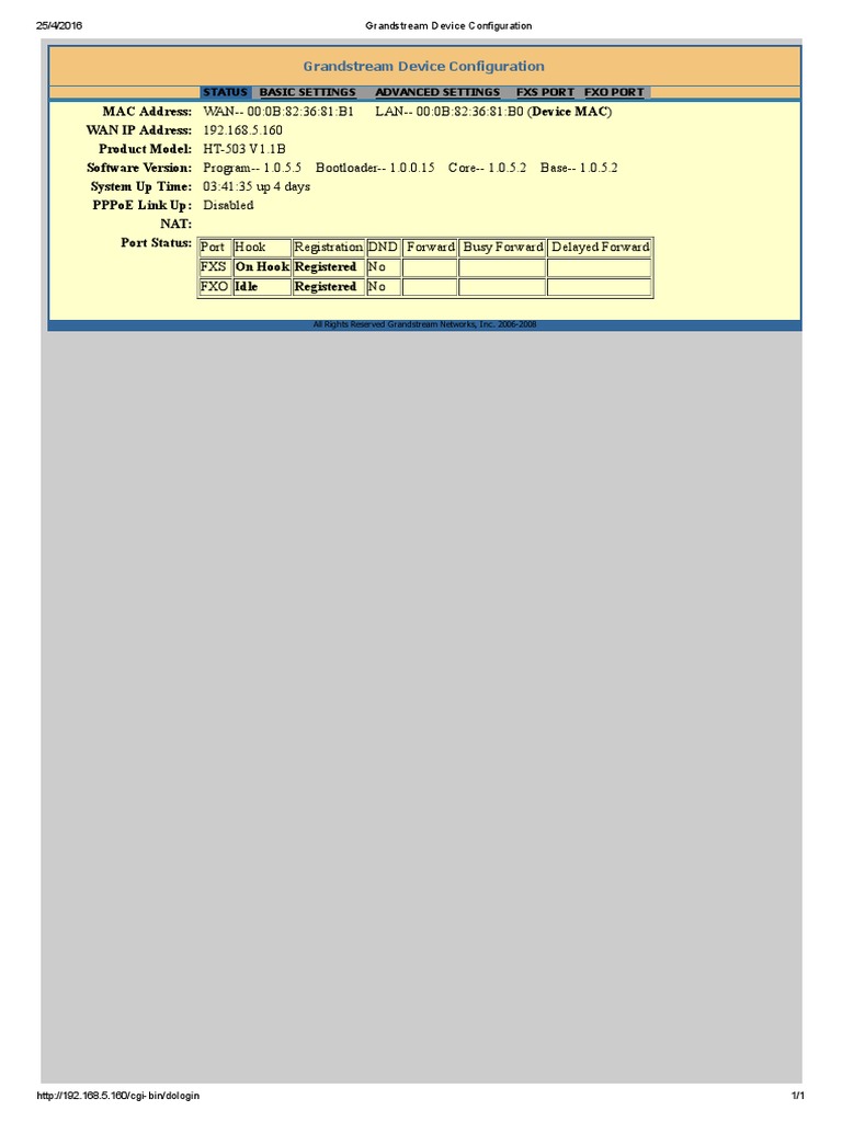 Configuracion Pasarela HT503 | PDF | Session Initiation Protocol | Port (Computer Networking)