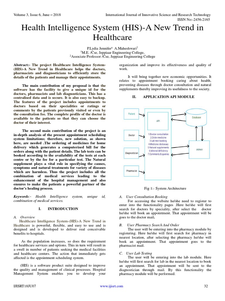Health Intelligence System (HIS) - A New Trend in Healthcare | PDF ...