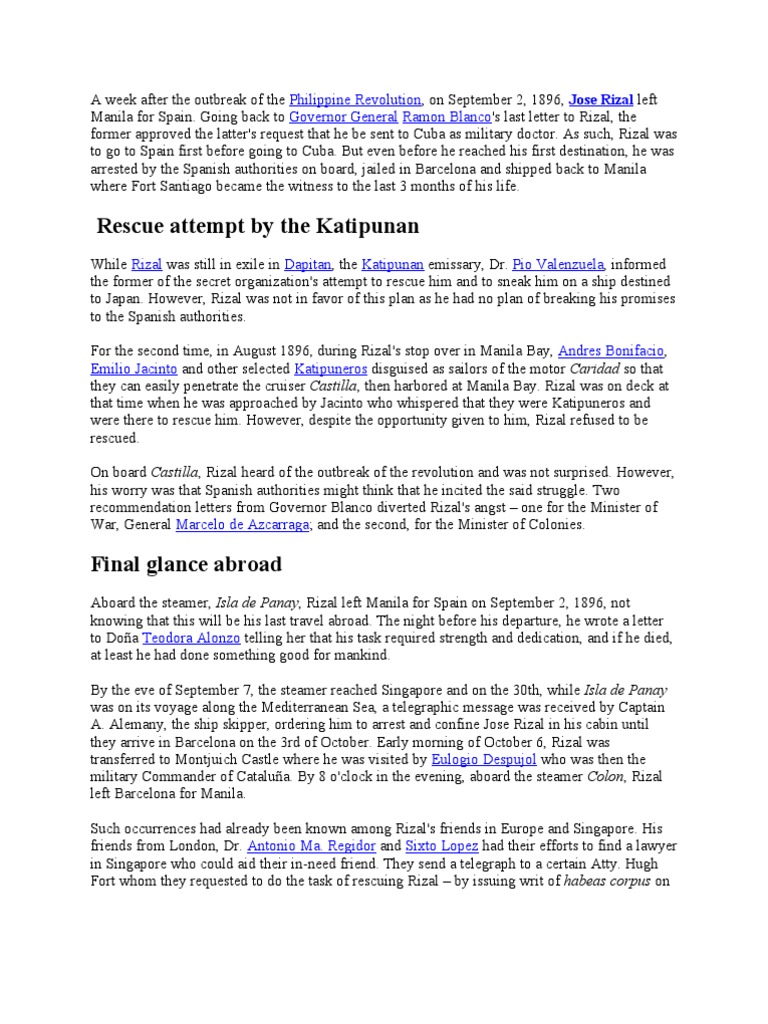 Rescue Attempt by The Katipunan: Philippine Revolution Governor General ...