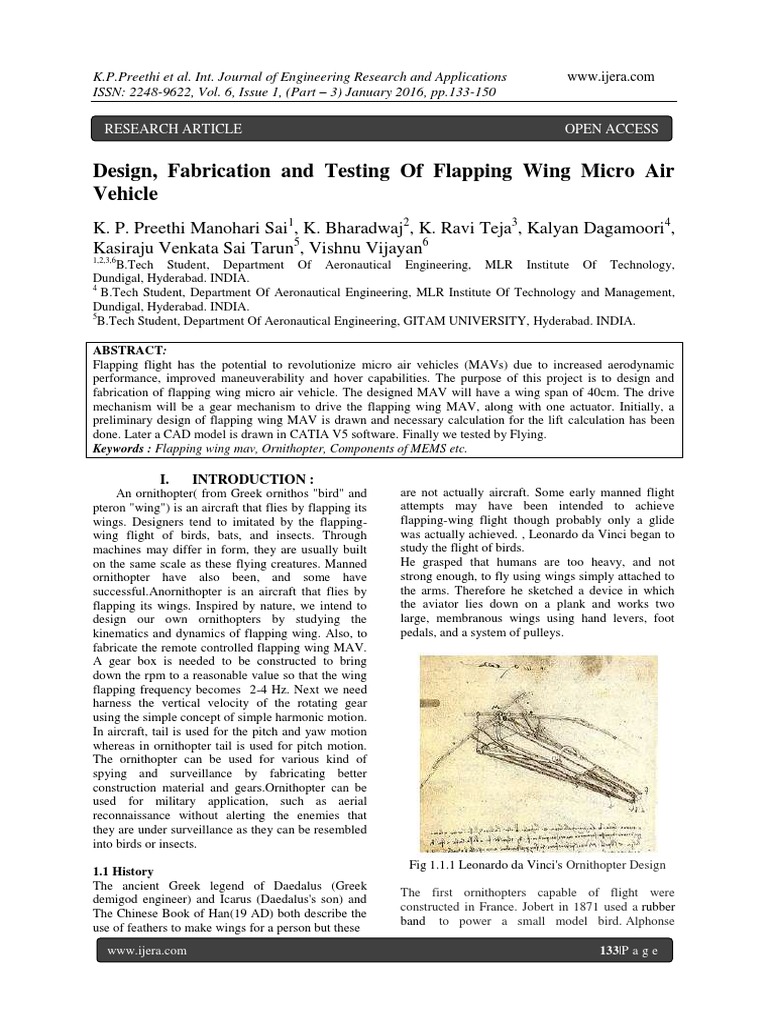 Flappy Wing PDF | PDF | Lift (Force) | Flight