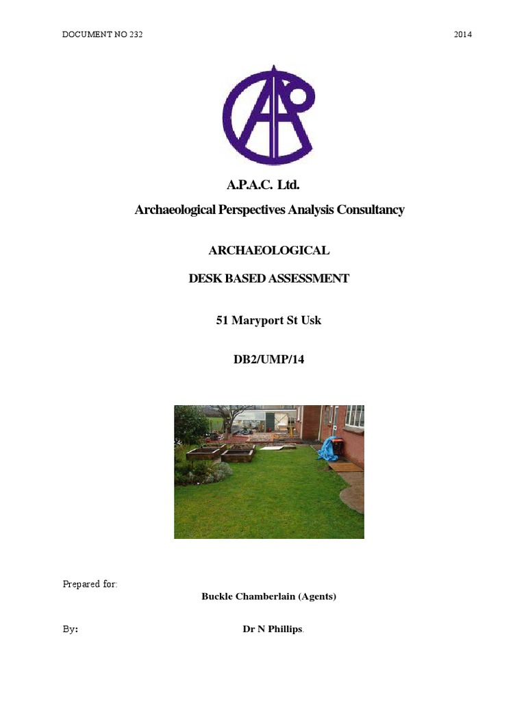 232: 51 Maryport Street, Usk, Desk Based Assessment, APAC LTD | PDF ...