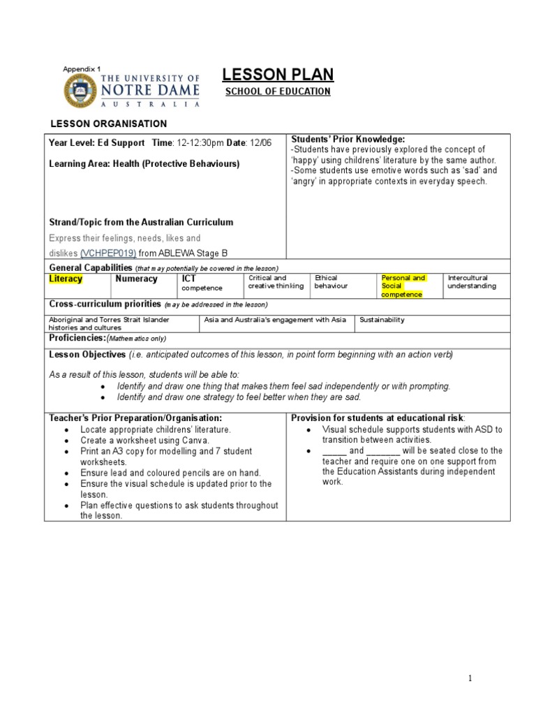 Protective Behaviours | PDF | Teachers | Lesson Plan