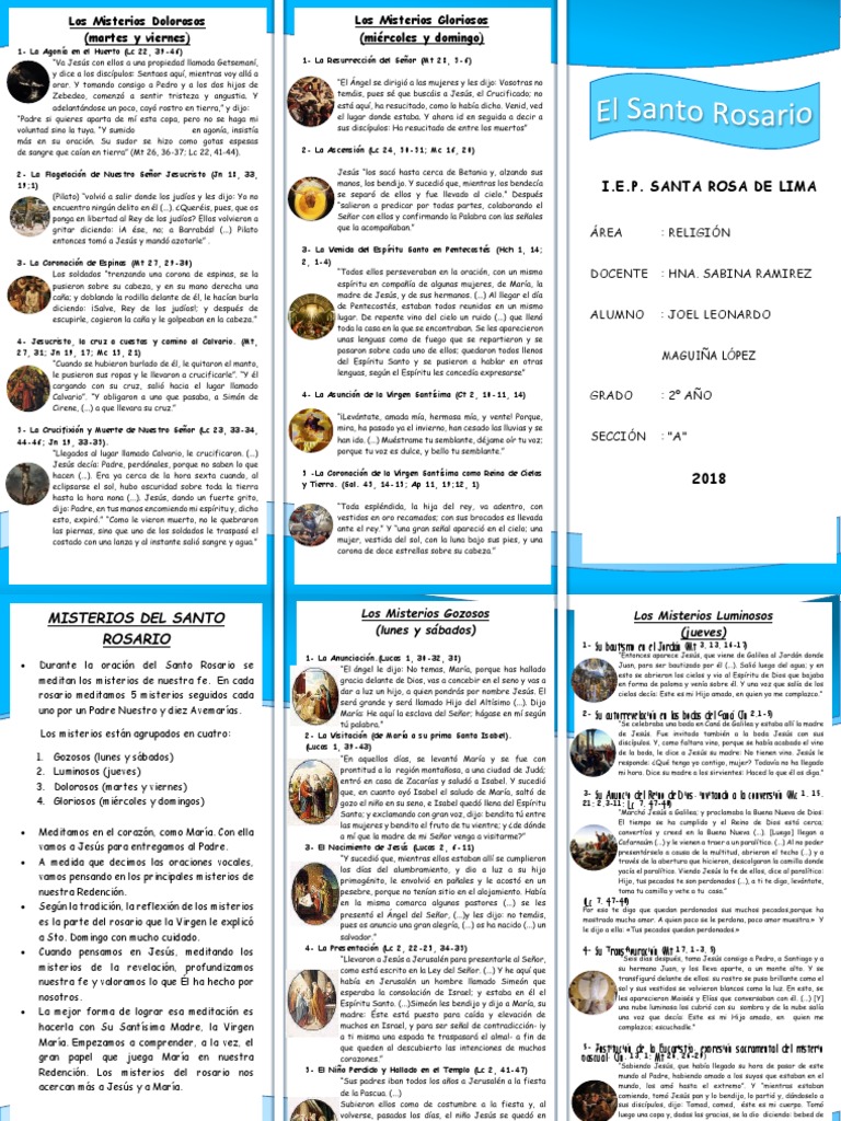 Triptico Del Santo Rosario | PDF | María, madre de Jesús | Rosario