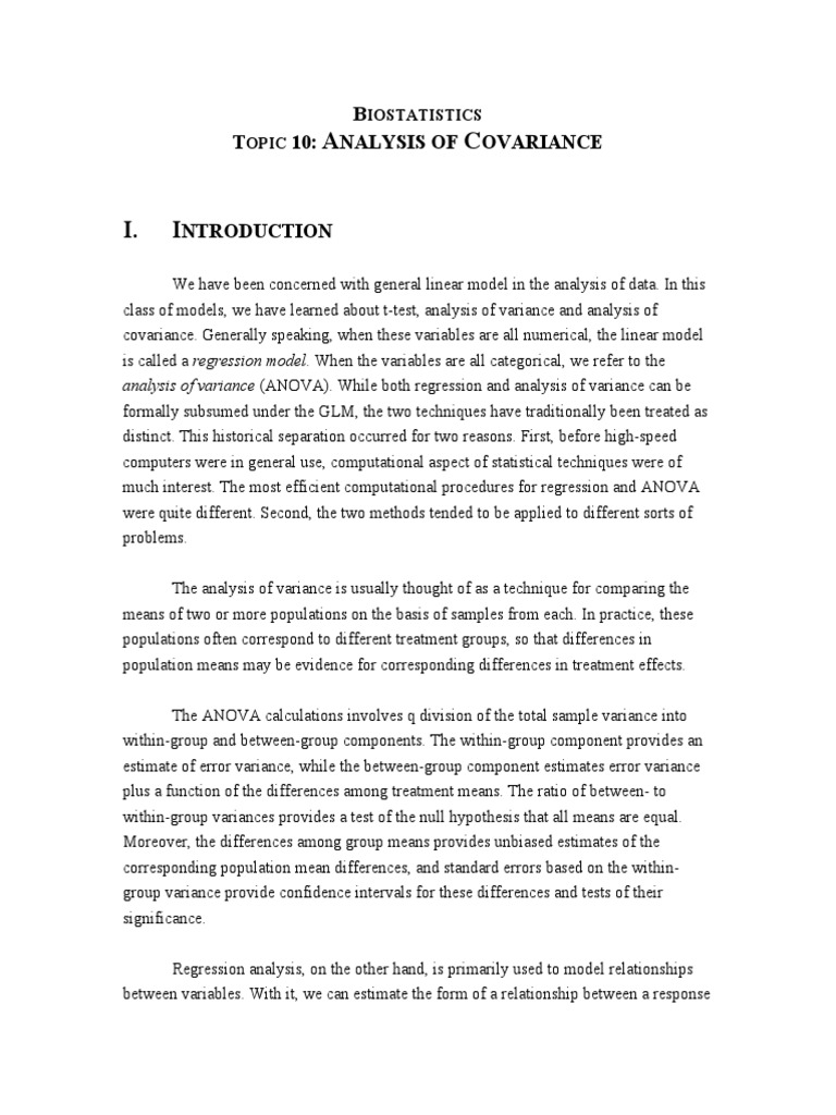Analysis Of Covar Pdf Analysis Of Covariance Analysis Of Variance