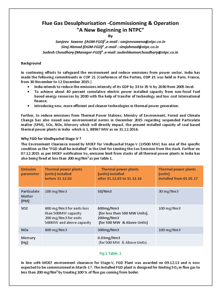 Report On FGD Vindyachal | PDF | Nature