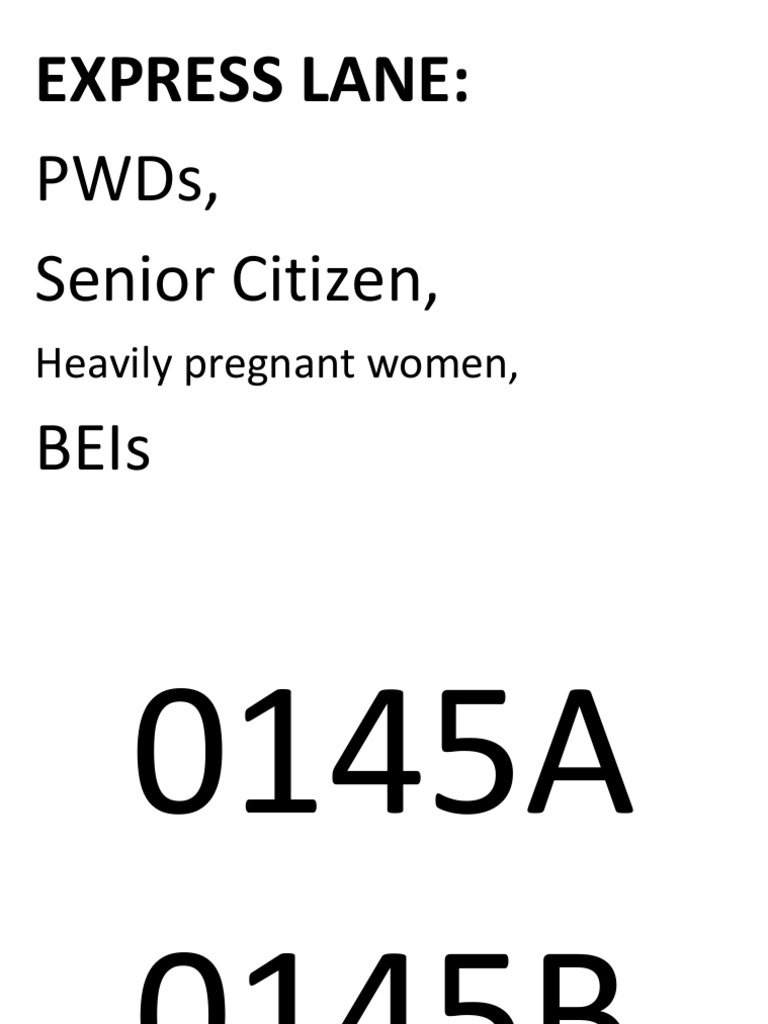 Express Lane:: PWDS, Senior Citizen, Beis | PDF