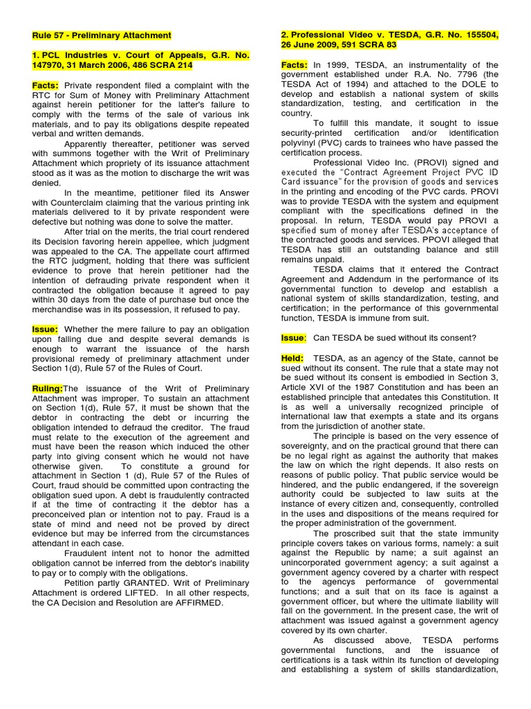 Civ Pro Case Digest R57 | PDF | Lawsuit | Writ