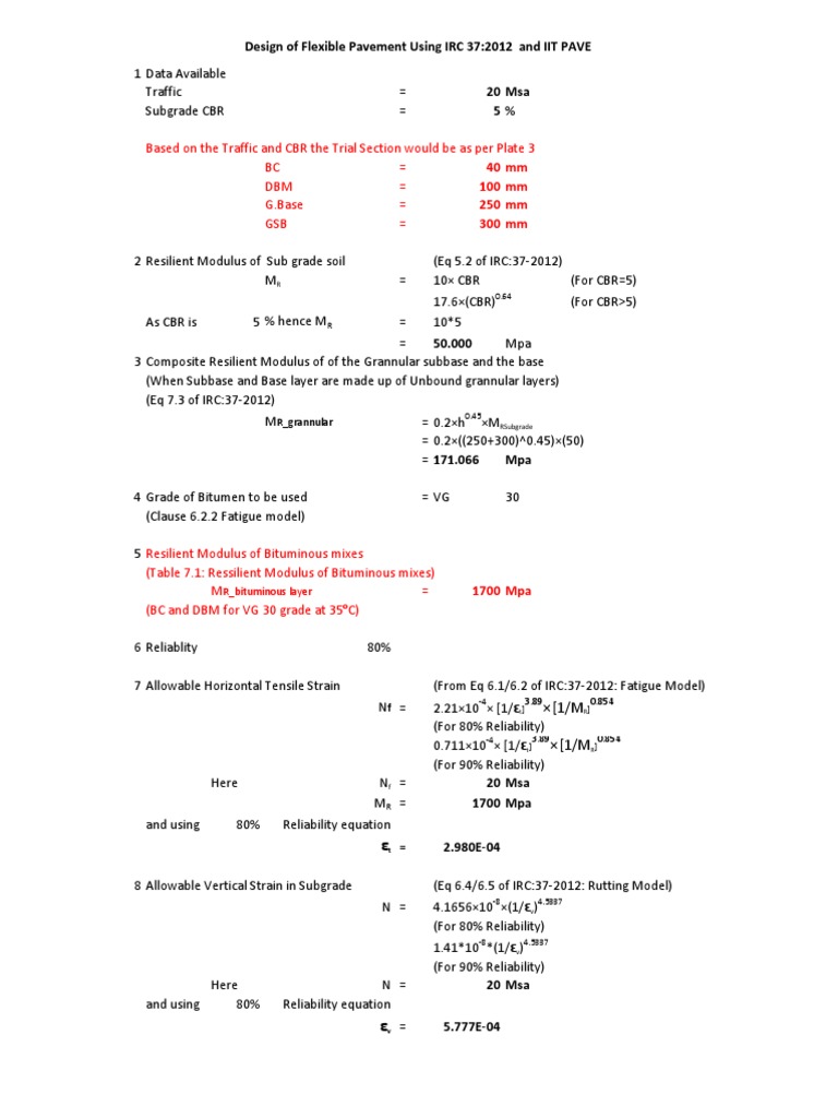 Pavement Design IRC 37 | PDF | Young's Modulus | Road Surface
