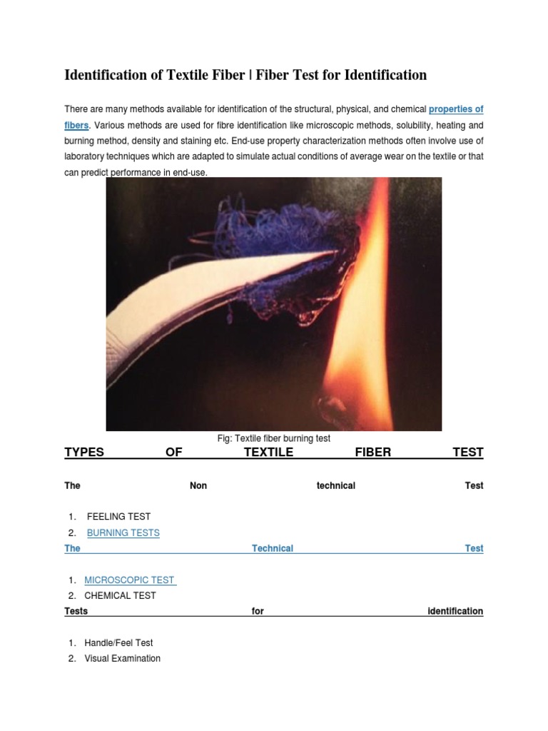 Identification of Textile Fiber | PDF | Textiles | Fibers