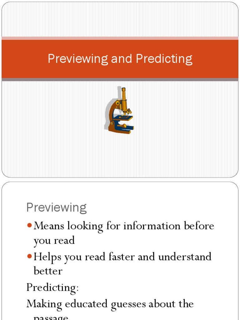 Previewing and Predicting Slide | PDF