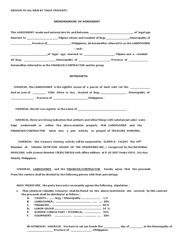 Sharing Agreement 1 | PDF | Government