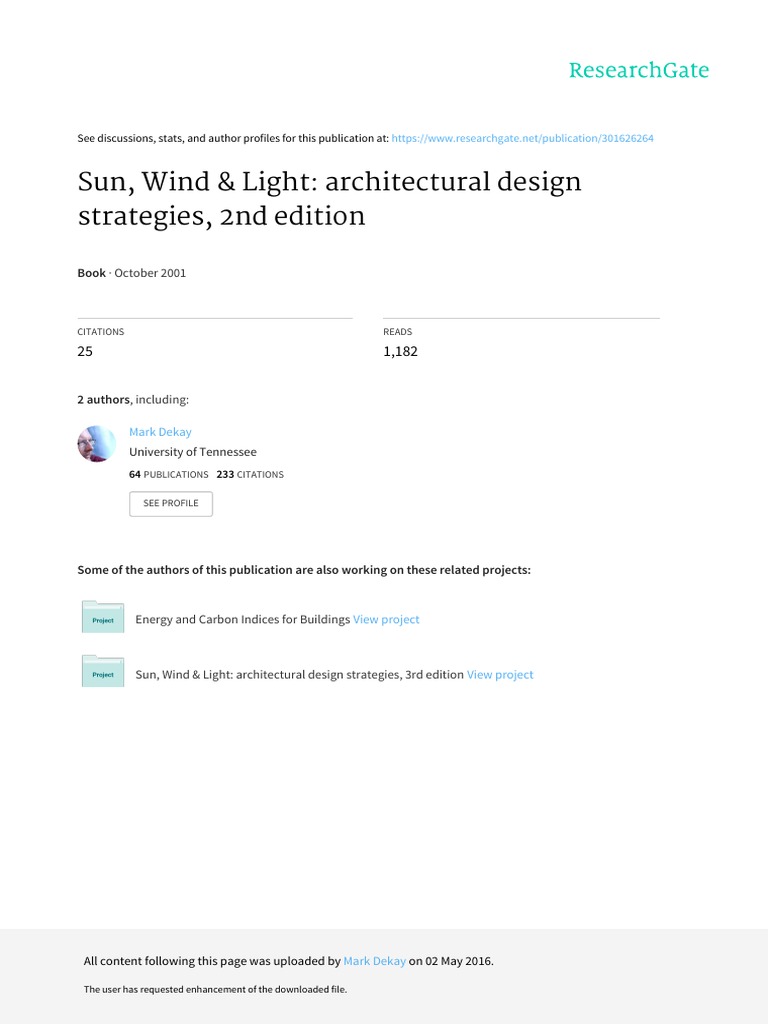 Sun, Wind & Light: Architectural Design Strategies, 2nd Edition | PDF ...