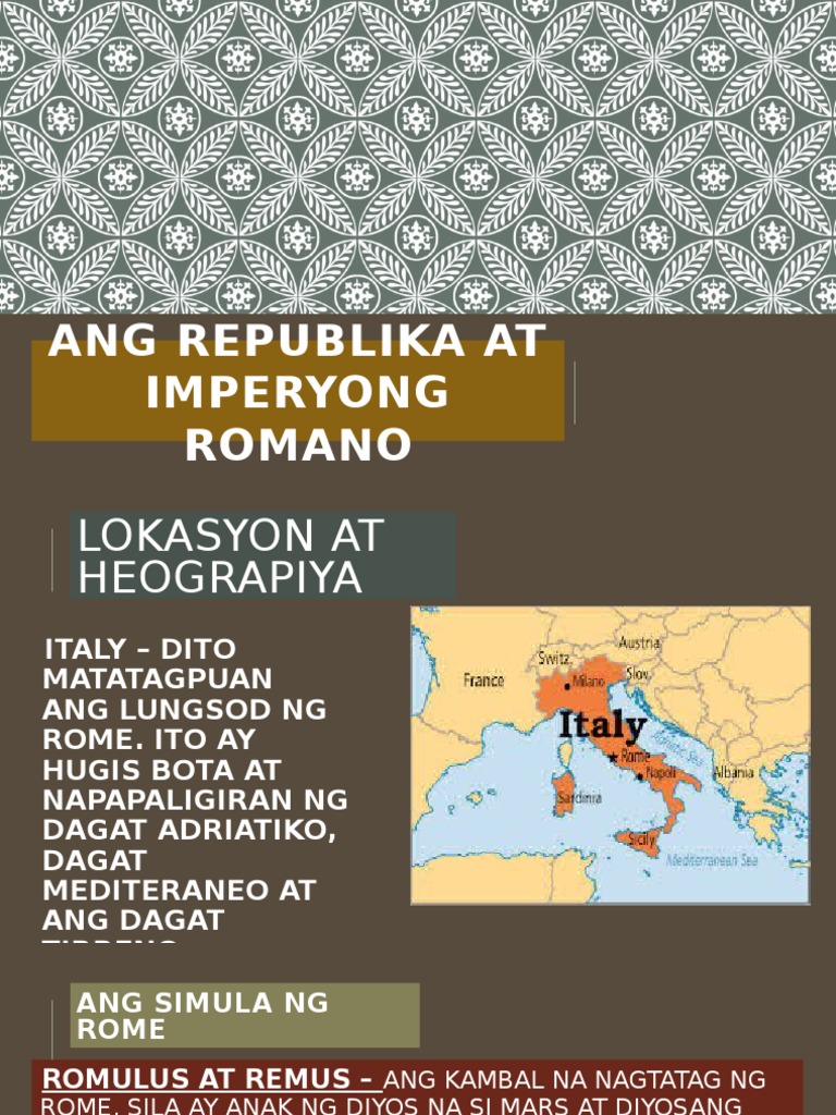 Ang Republika at Imperyong Romano | PDF