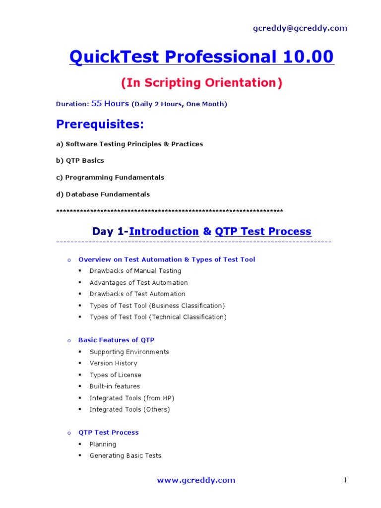 QTP Training | PDF | Microsoft Excel | Control Flow