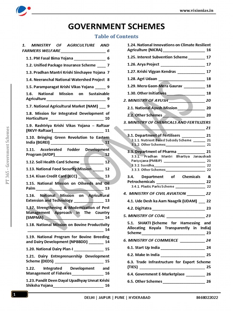 Government Schemes Overview | PDF | Land Management | Agriculture