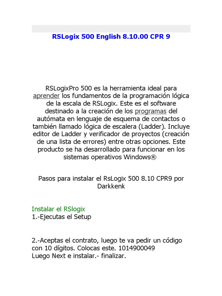 RSLogix 500 English 8 | Descargar gratis PDF | Familias de sistemas ...