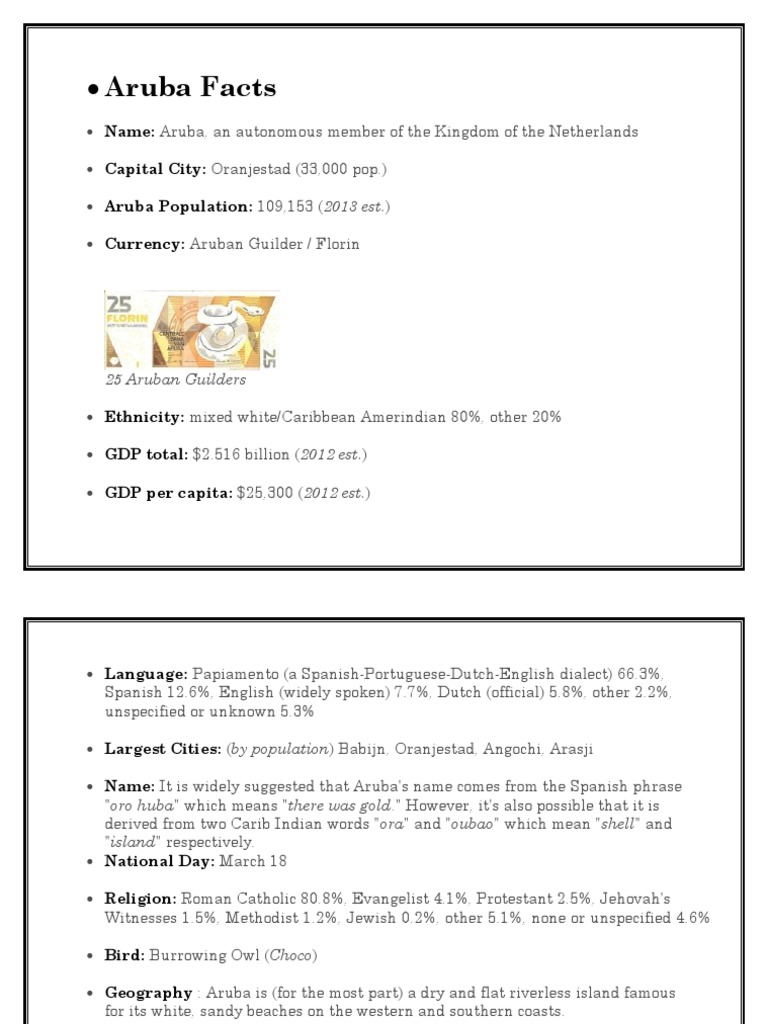 Aruba Facts | PDF