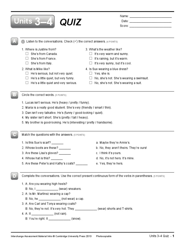 IC4 L0 WQ U3to4 PDF | PDF | Languages | Leisure