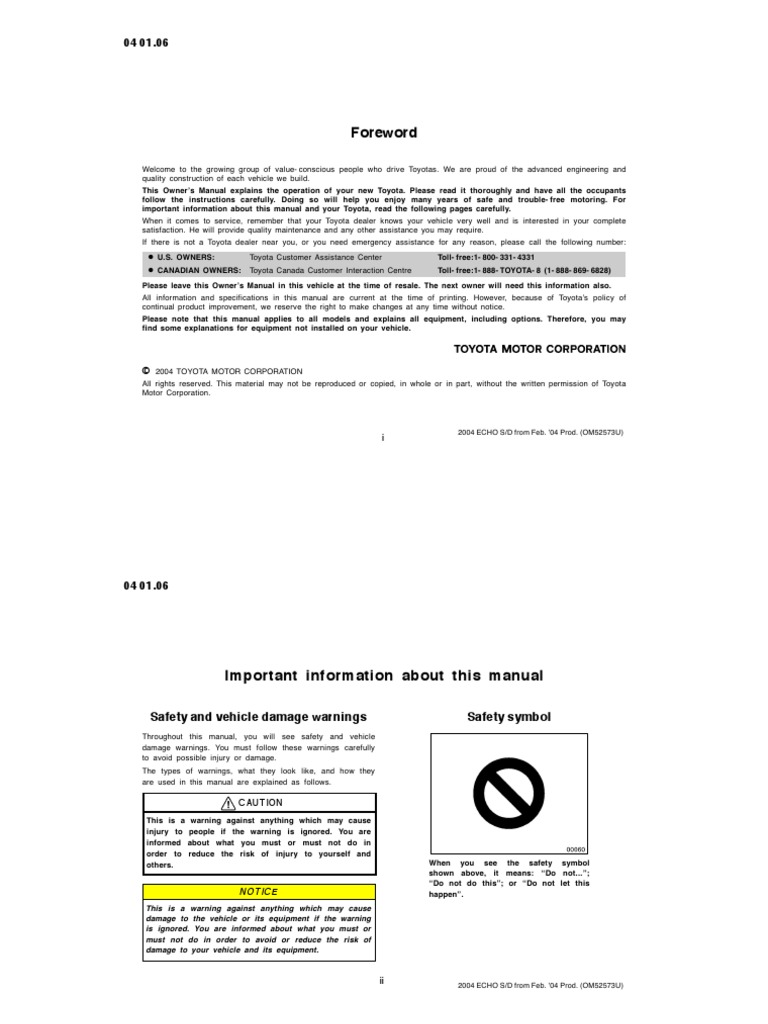 2004 Echo Manual | PDF | Airbag | Battery (Electricity)